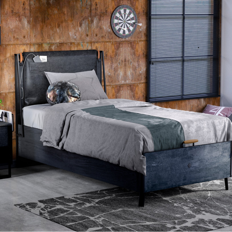 DARK METAL KREVET SA KUTIJOM BEZ UZGLAVLJA (100X200 CM) 20.52.1705.00 | Akcija i Cena - URBAN LINE