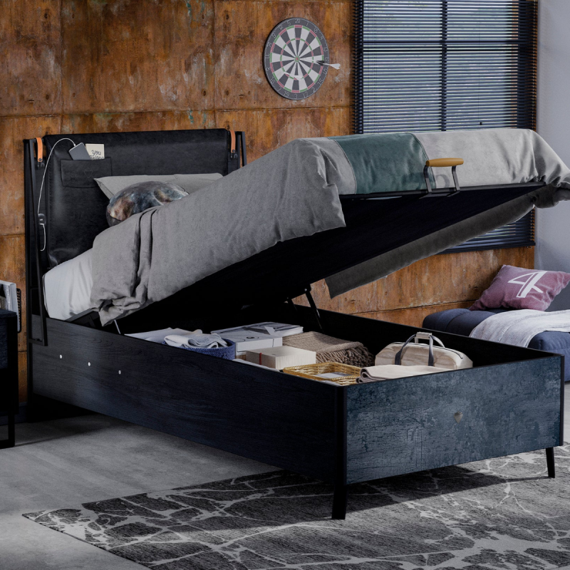 DARK METAL KREVET SA KUTIJOM BEZ UZGLAVLJA (100X200 CM) 20.52.1705.00 | Akcija i Cena - URBAN LINE